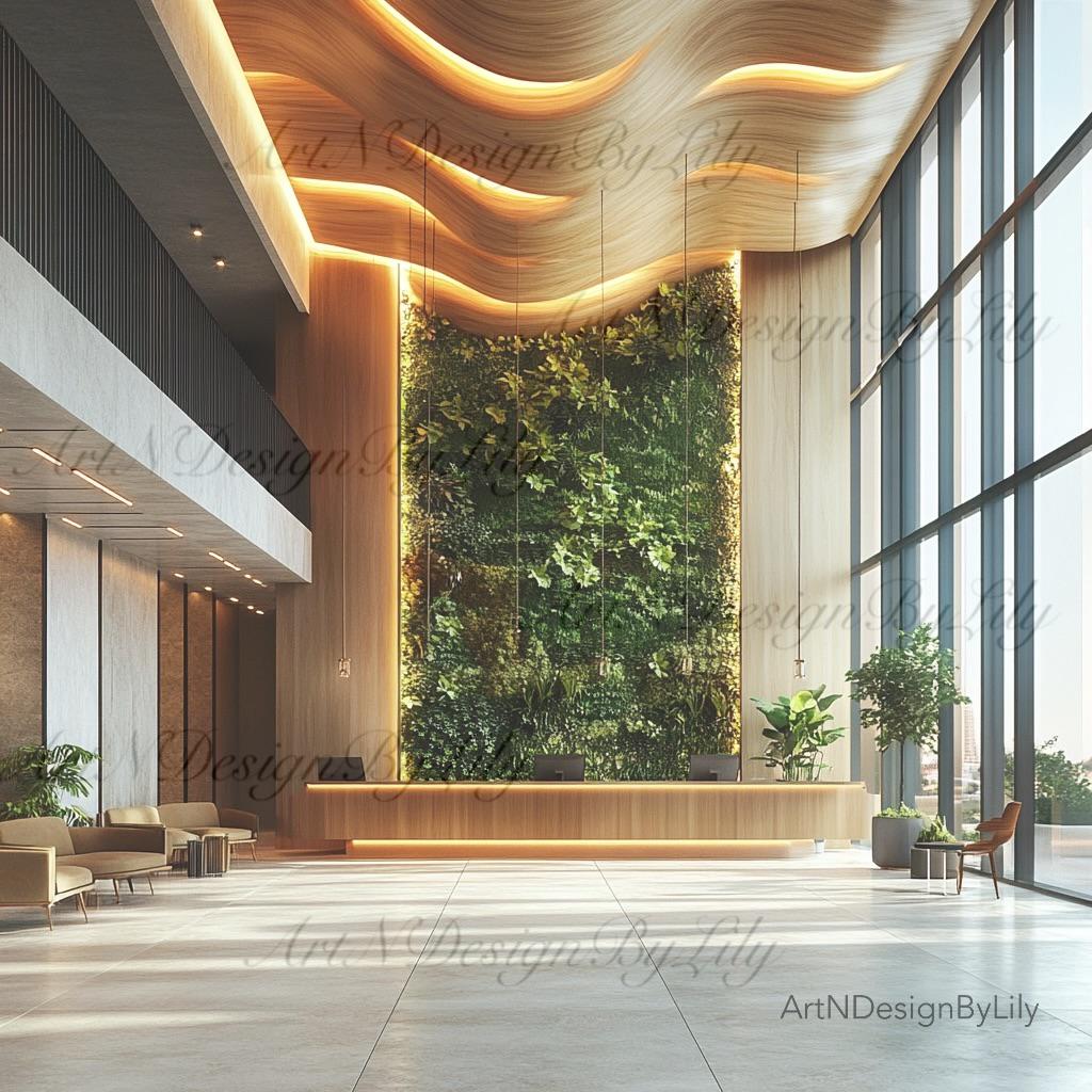 Biophilic Lobby Wall Art Set (4 Images + Moodboard) - Etsy