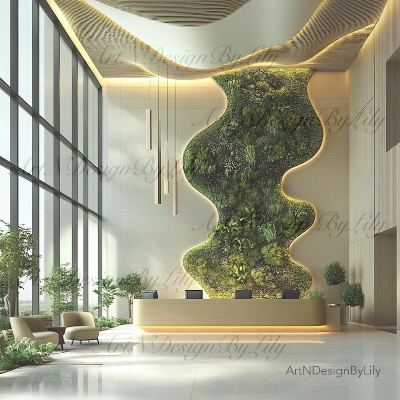 Biophilic Lobby Wall Art Set: Neutral AI Images (4 Images) - Etsy