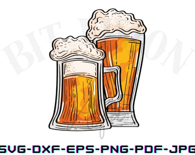 Beer Mugs SVG | Beer Cheers Svg | Alcohol Svg | Beer Svg | Beer Mug Png ...