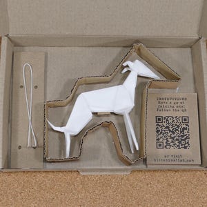 Origami Whippet/greyhound/sighthound Includes Base, Hanging Loop and ...