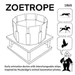 Zoetrope- Animation Device With HORSE, DOG & BIRD Sequences Inspired by ...