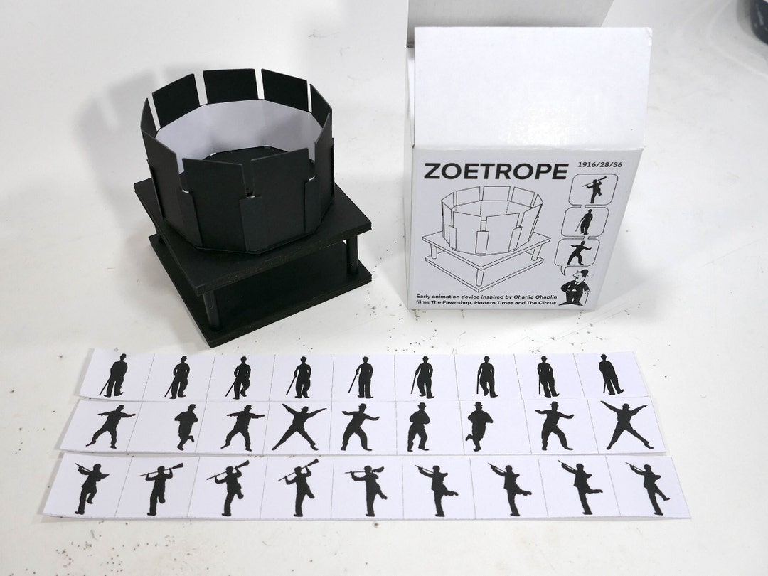 CHARLIE CHAPLIN Zoetrope- Animation Device With Chaplin Inspired Animation Sequences - Etsy