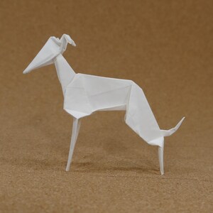 Origami Whippet/greyhound/sighthound Includes Base, Hanging Loop and ...