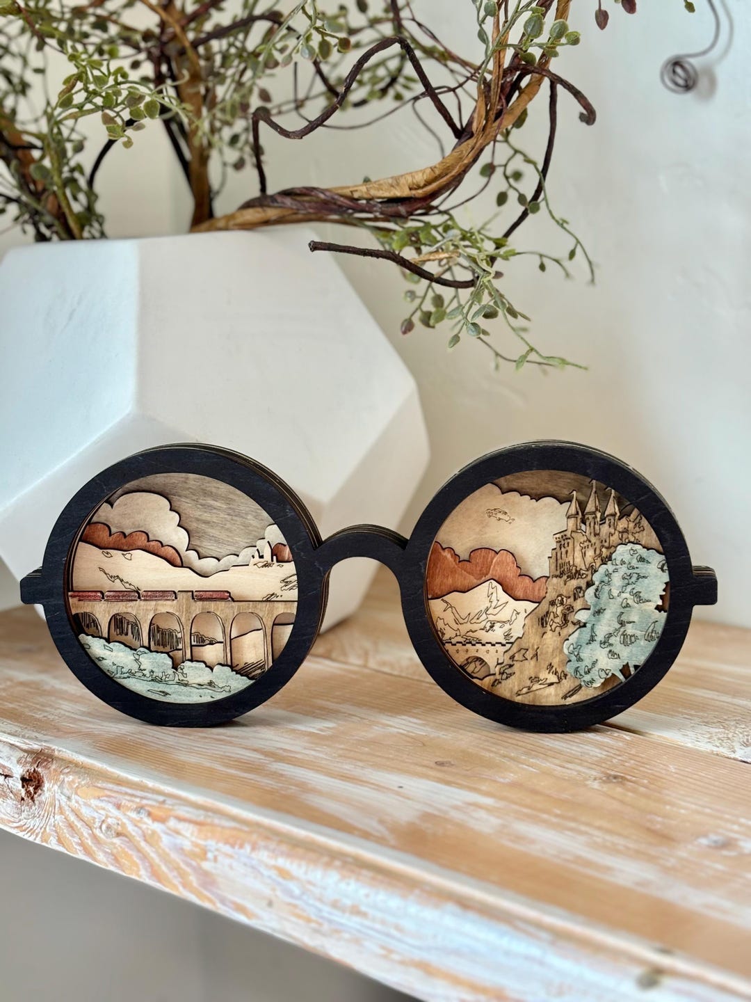 Wizard Glasses Decoration- Wood Glasses - Book Decoration- Wizard ...