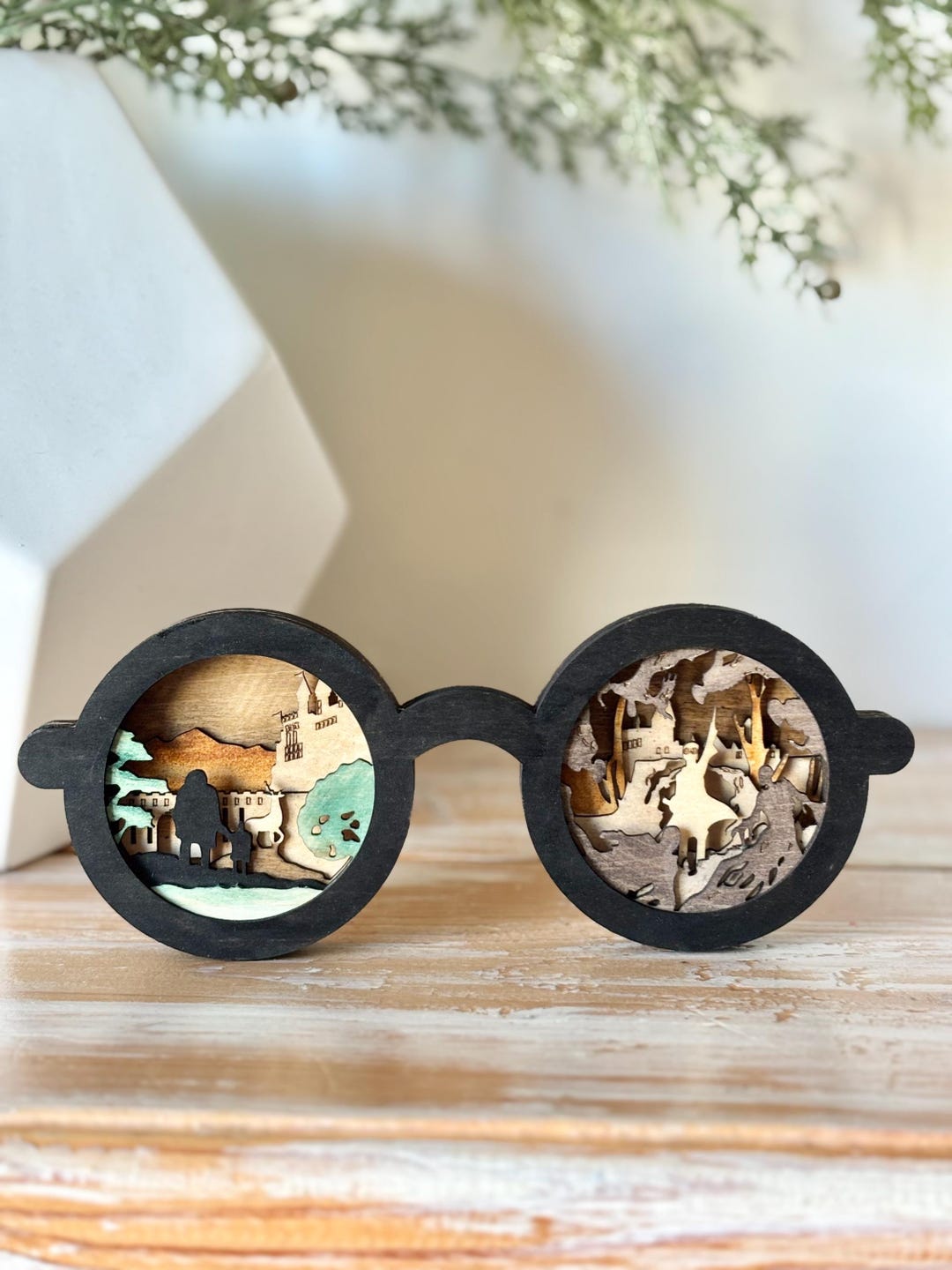 Wizard Glasses Decoration- Wood Glasses - Book Decoration- Wizard ...