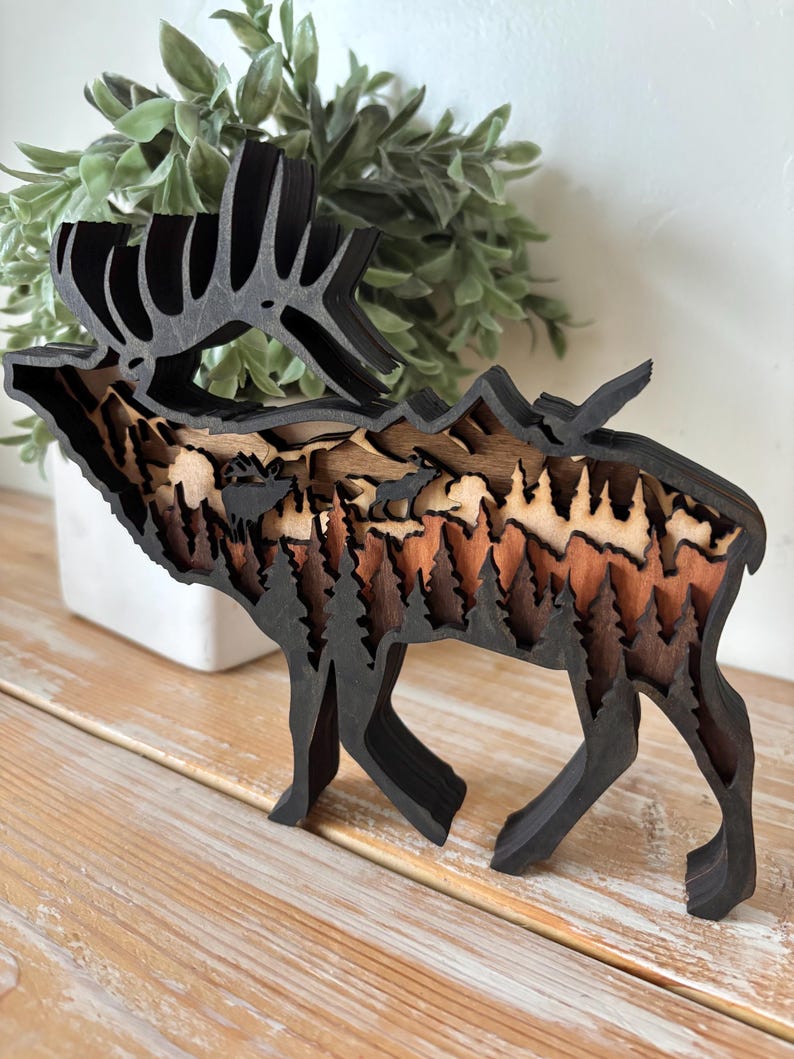 Elk Wood Decoration- Elk Decor- Wildlife Decoration- Elk - Etsy