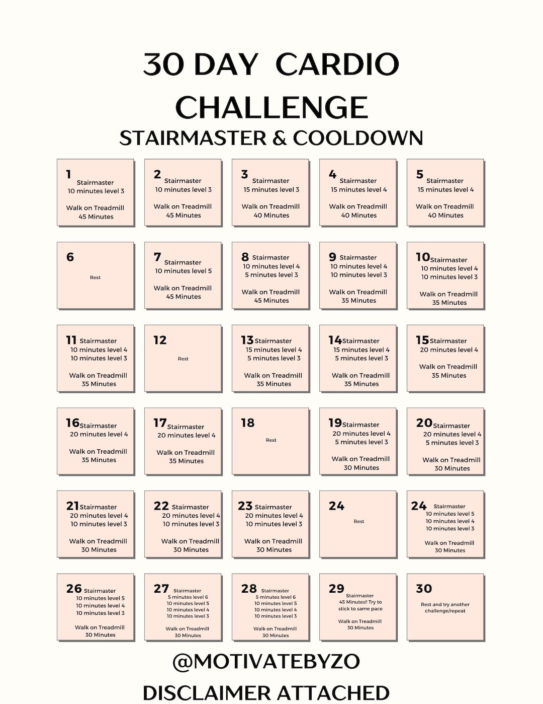 30 Day Stairmaster Challenge - Etsy