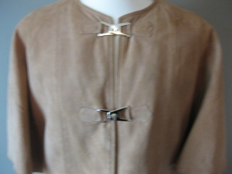 Vintage Suede Cape Jacket With Lacing up the Sides and Metal - Etsy