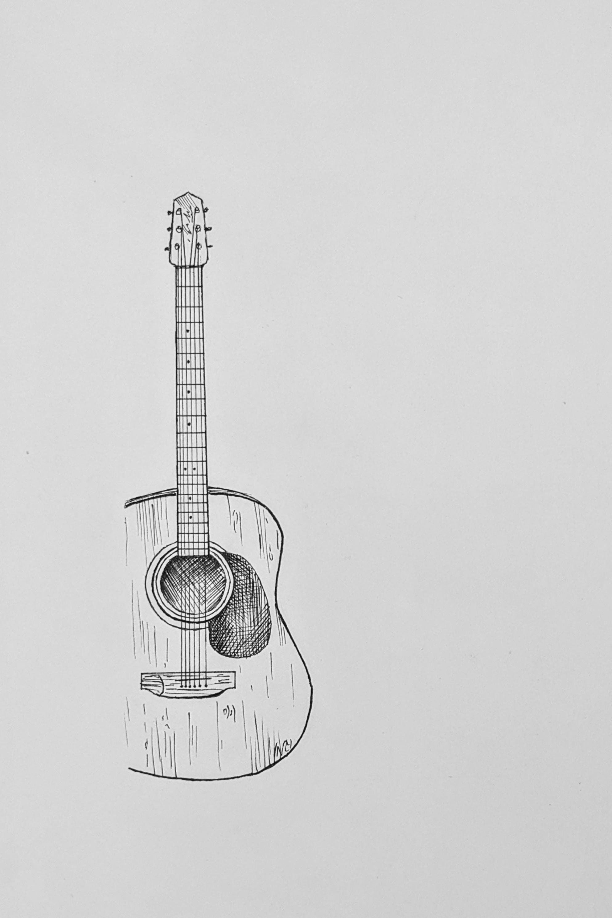 Guitar Ink Drawing - Etsy