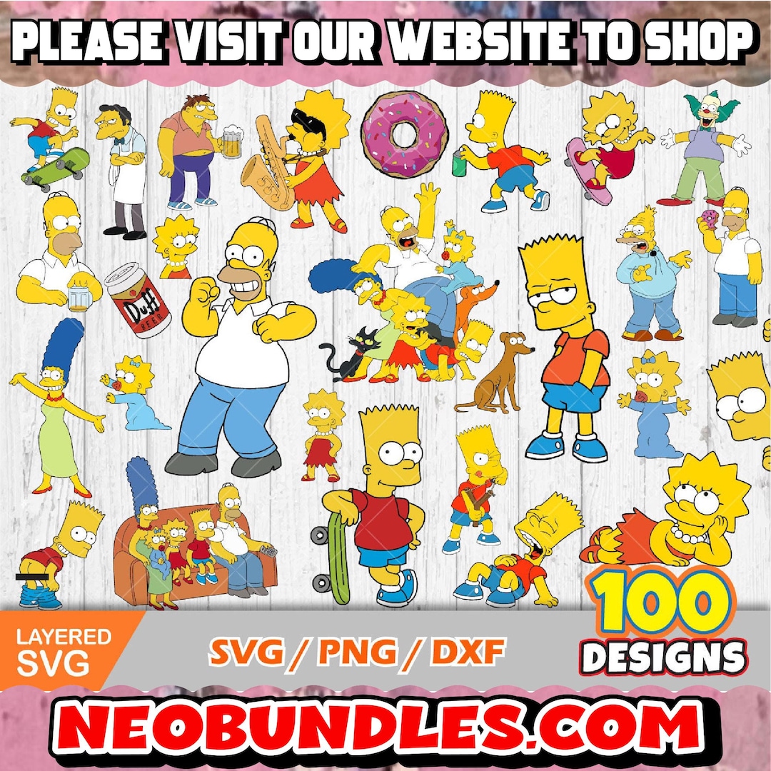 Simpsons Clip Art Bundle, Simpsons Svg Cut Files for Cricut ...