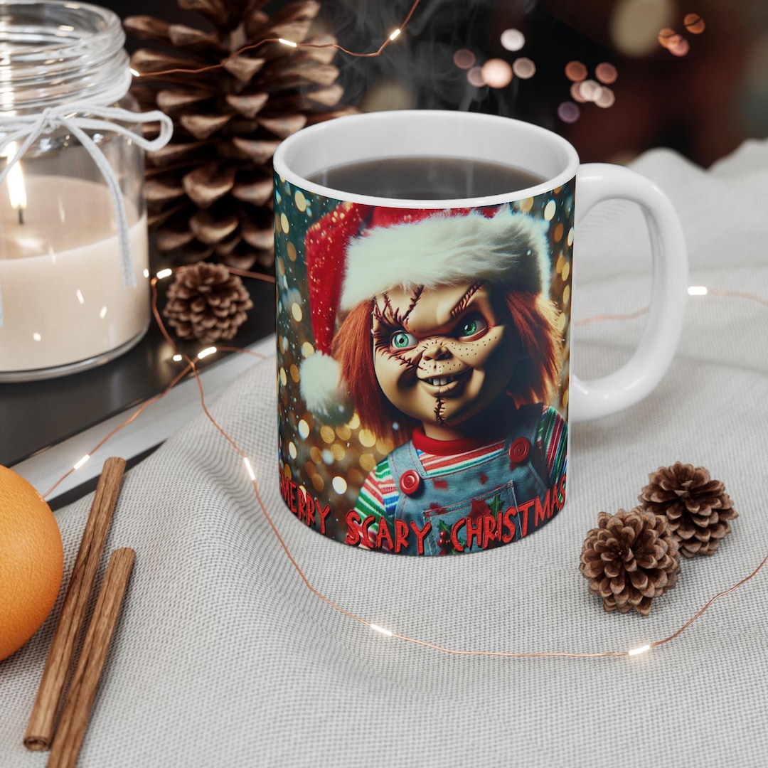 Chucky Christmas Mug, Scare Chucky Mug, Horror Movie Gift, Child's Play ...