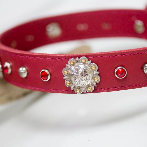 Red Leather Collar - Etsy