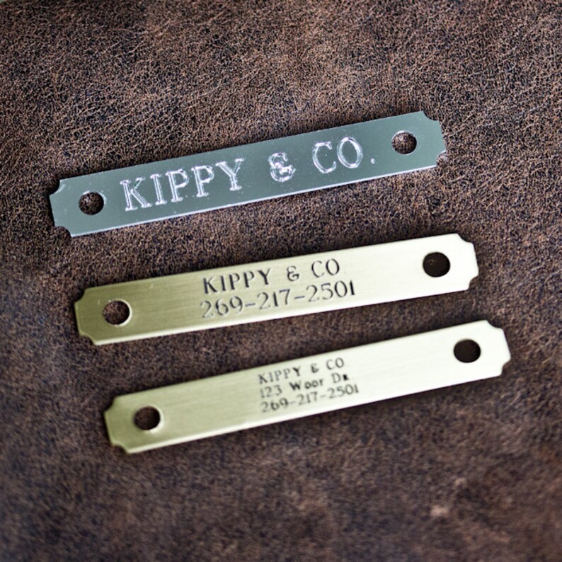 Personalized Leather Dog Collar, Engraved Name Plate, Tiny Teacup ...