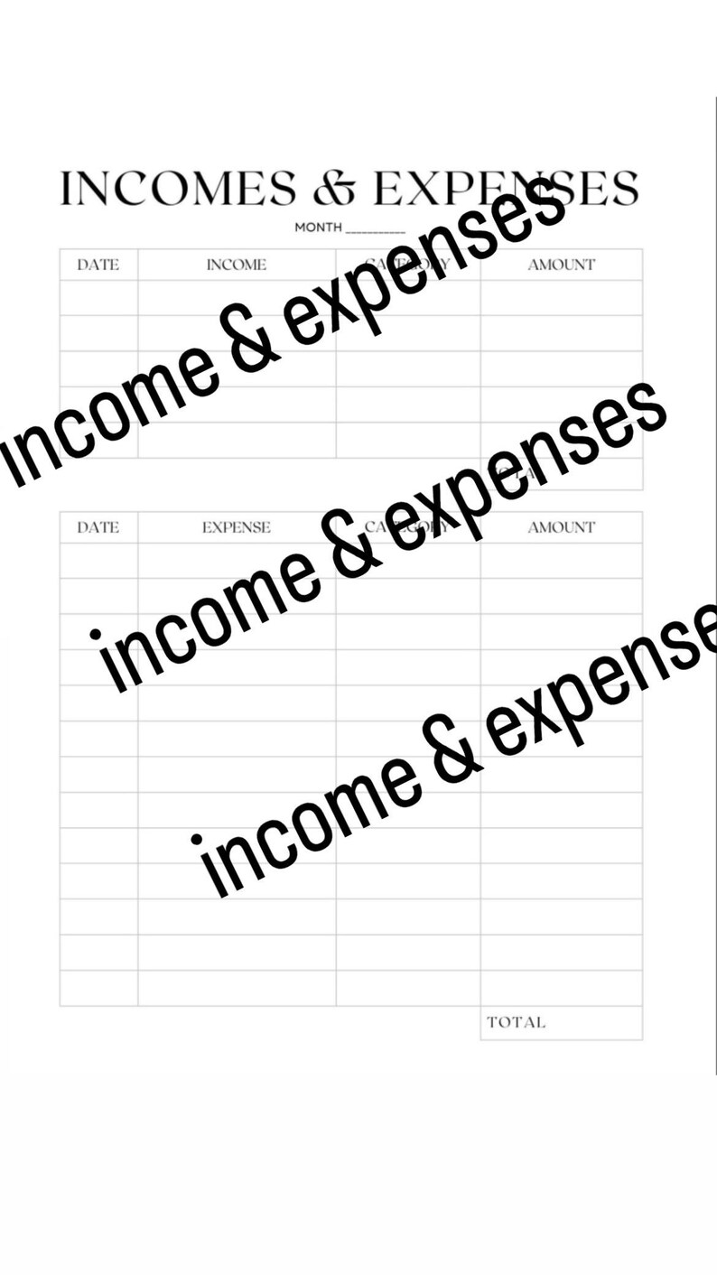 Monthly Budget Planner Printable | Income & Expense Tracker (instant ...
