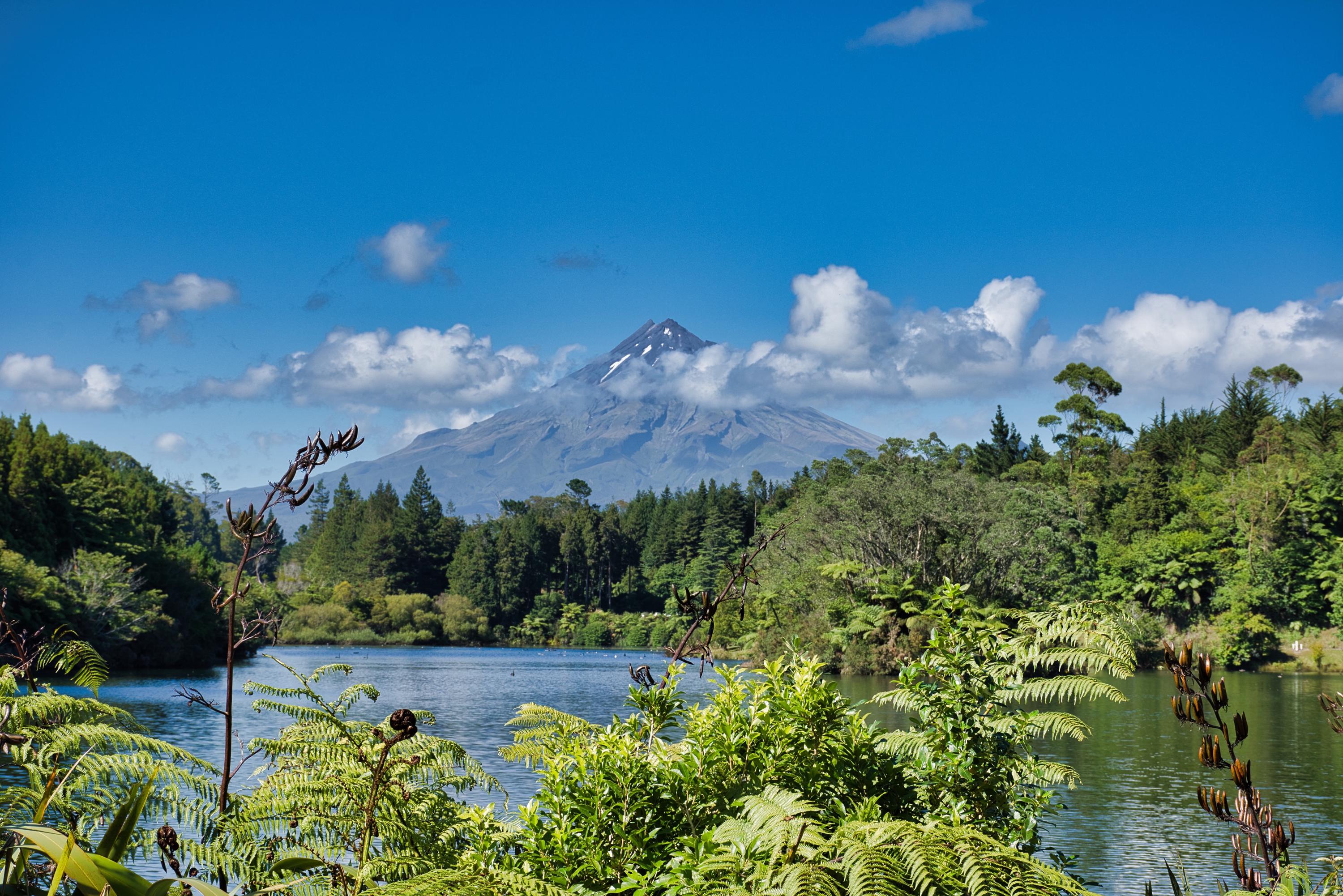 Mt Taranaki Photography Print: Lake Mangamahoe Landscape (digital ...