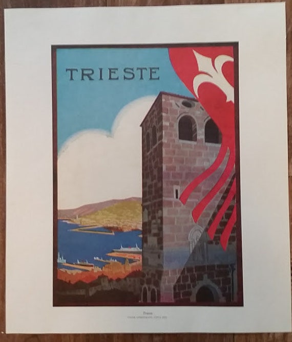 Items similar to Vintage Travel Poster Trieste Italy 1935 on Etsy