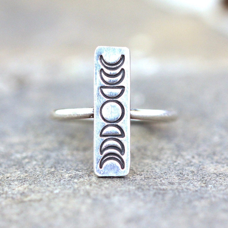 Silver Moon Ring - Etsy