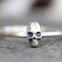 Open Cuff Skull Ring | Silver Skull Ring | Delicate Silver Ring ...