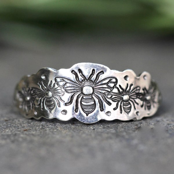 Silver Bee Ring - Etsy