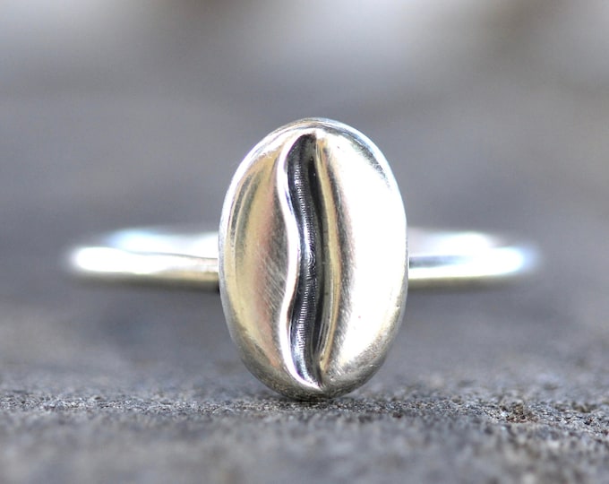 Sterling Silver Coffee Bean Ring Coffee Lover Gift Barista Gift Coffee ...