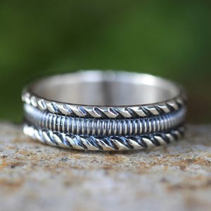 Sterling Silver Twist Ring Silver Stacking Ring Wide Sterling Silver ...