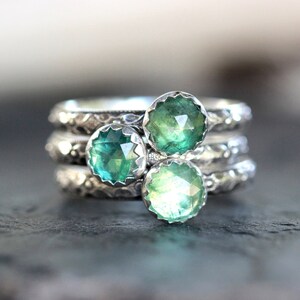 Green Kyanite Ring Sterling Silver One Ring Kyanite Stacking Ring Lime ...