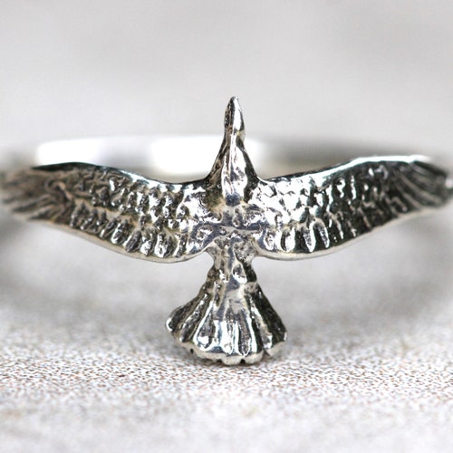 Sterling Silver Thunderbird Ring Hawk Ring Silver Eagle Ring | Etsy