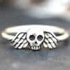 Mini Taphophile Ring in Sterling Silver Memento Mori Skull - Etsy