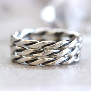 Silver Twist Ring Silver Twisted Ring Silver Stacking Rings | Etsy