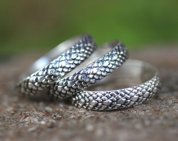 Silver Snake Ring Dragonscale Ring Dragon Scale Ring Snakeskin Ring ...