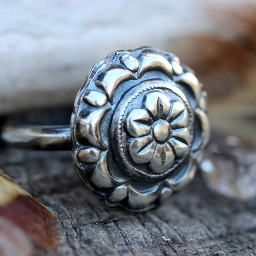 Sterling Silver Concho Ring Sterling Silver Statement Ring - Etsy