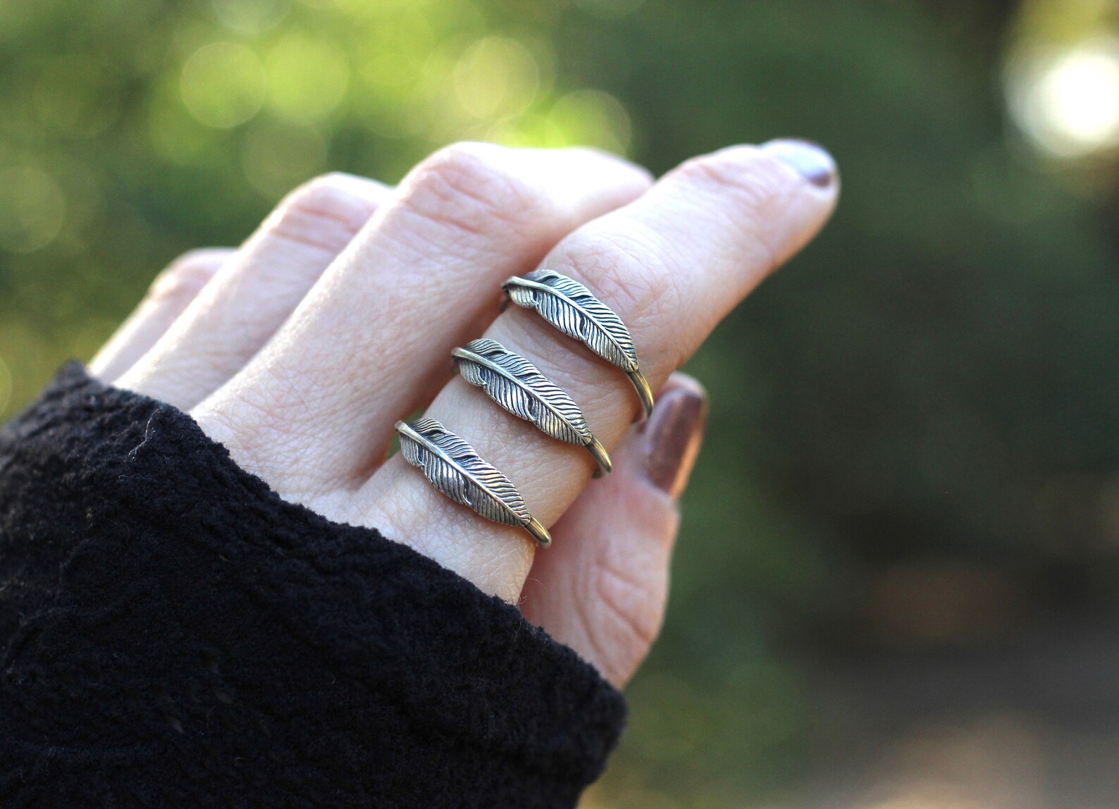 Feather Ring, Sterling Silver Feather Ring, Feather Rings for Women ...