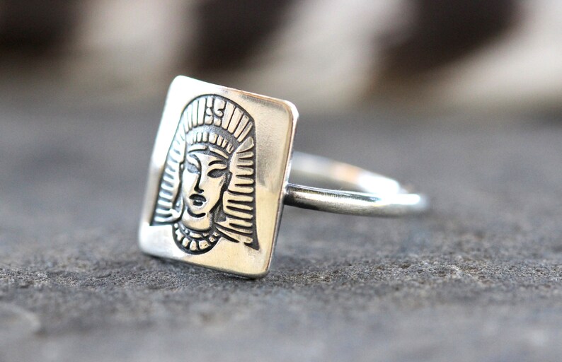 Nefertiti Ring Sterling Silver Egyptian Ring Queen Nefertiti Ring ...