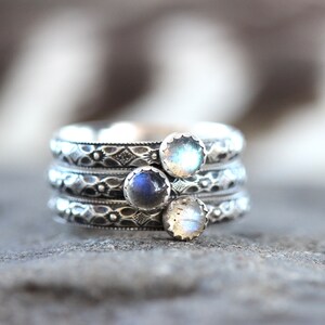 Labradorite Ring Sterling Silver Labradorite Stacking Ring One Ring Art ...
