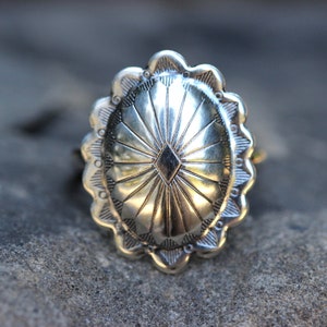 Sterling Silver Concho Ring Sterling Silver Statement Ring Southwestern ...