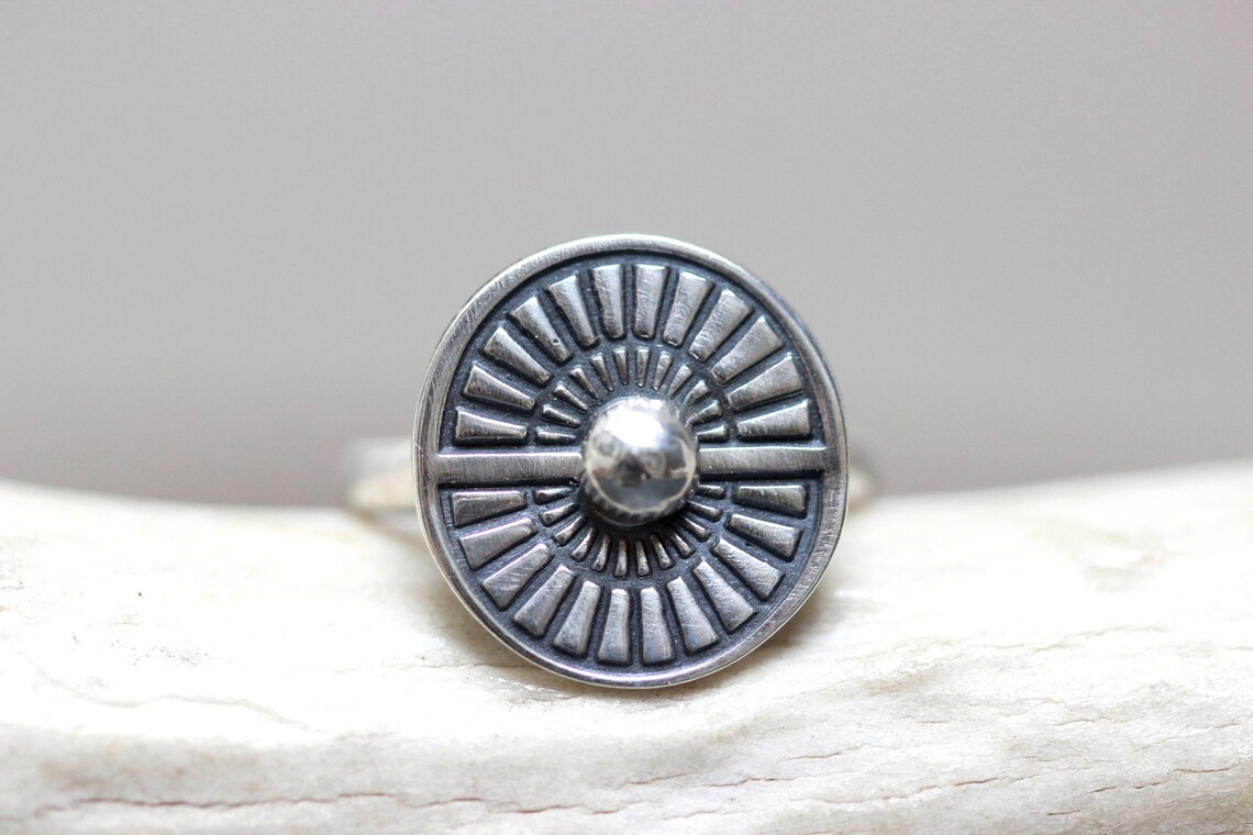 Sterling Silver Concho Statement Ring Southwestern Jewelry Southwest ...