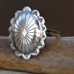 Sterling Silver Concho Ring Sterling Silver Statement Ring Southwestern ...