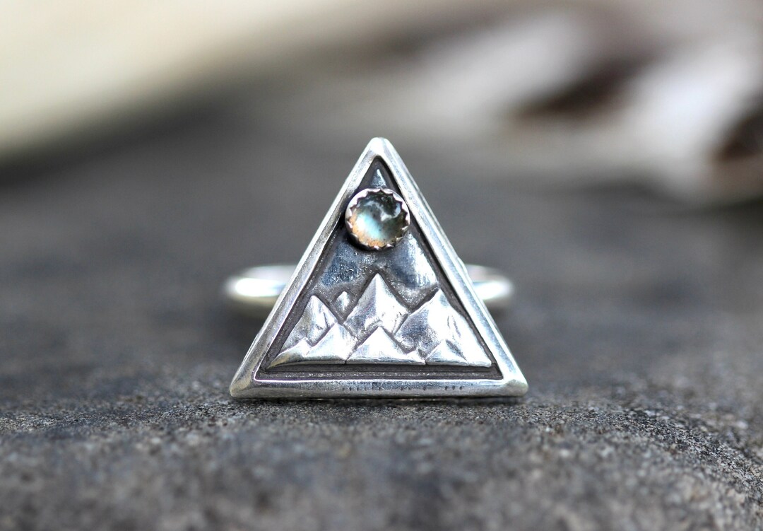 Sterling Silver Mountain Ring Mountain Range Ring Statement Ring Labradorite Ring Mountains ...