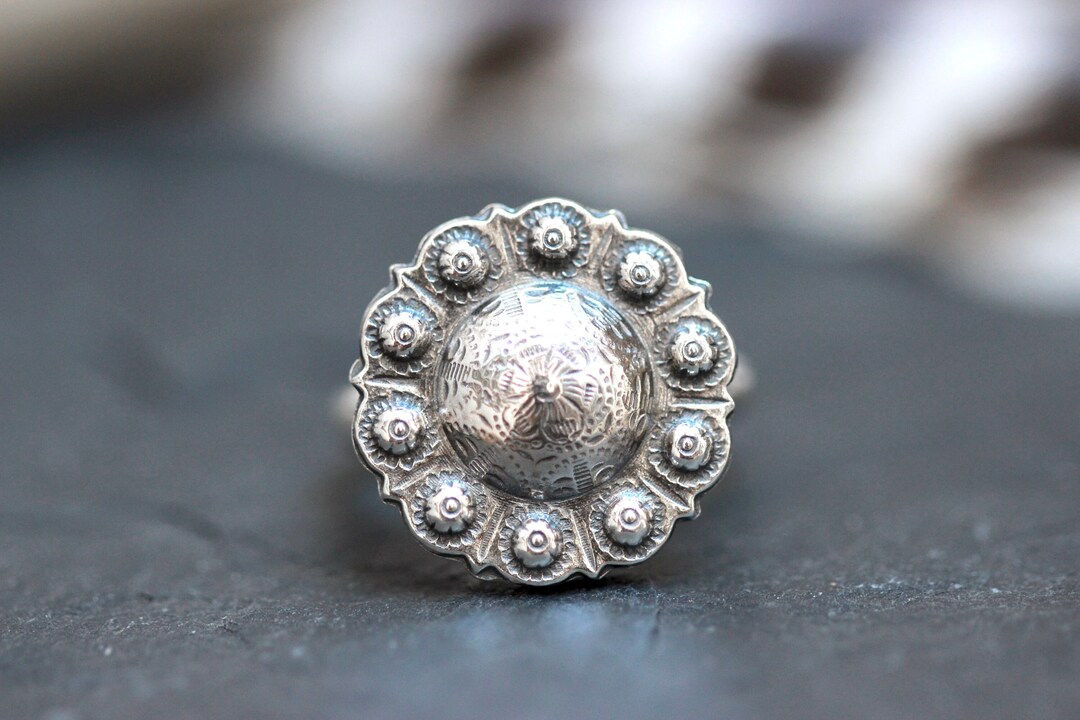 Sterling Silver Concho Ring Southwest Style Ring Cowgirl Ring Sterling ...