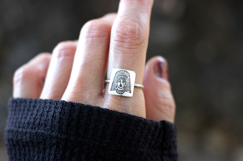 Nefertiti Ring Sterling Silver Egyptian Ring Queen Nefertiti Ring ...