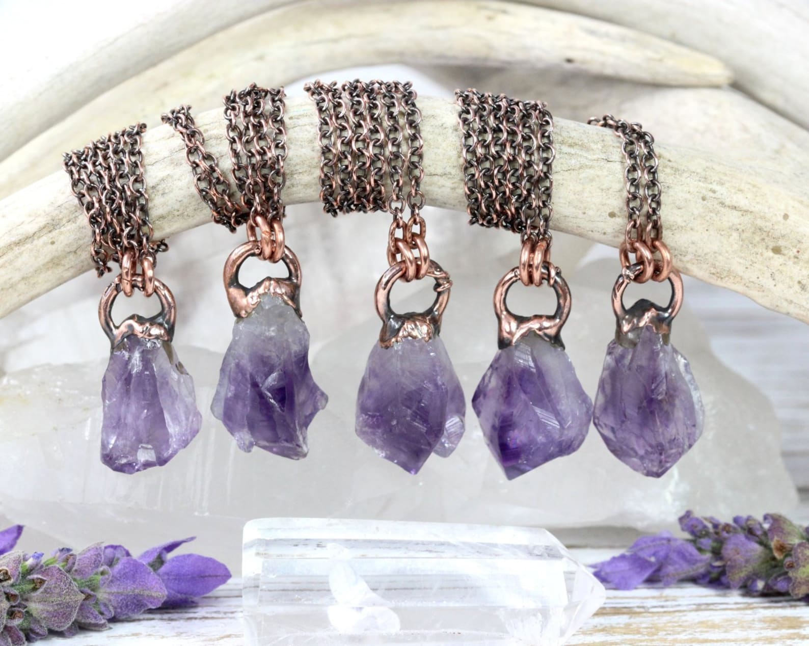 Raw Amethyst Necklace Amethyst Pendant Raw Crystal Necklace - Etsy