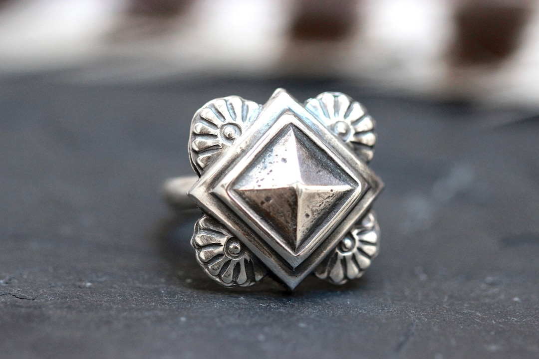 Sterling Silver Concho Ring Southwestern Ring Cowgirl Ring Southwest ...