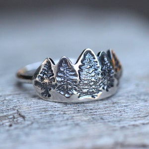 Sterling Silver Tree Ring Mountain Ring Forest Ring Nature Lover ...
