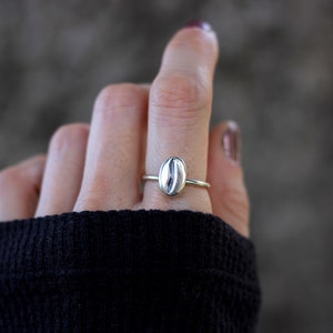 Sterling Silver Coffee Bean Ring Coffee Lover Gift Barista Gift Coffee Jewelry Cute Ring Kawaii ...
