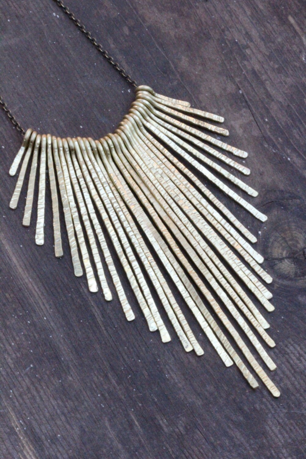 Gold Bib Necklace Gold Statement Necklace Fringe Necklace | Etsy