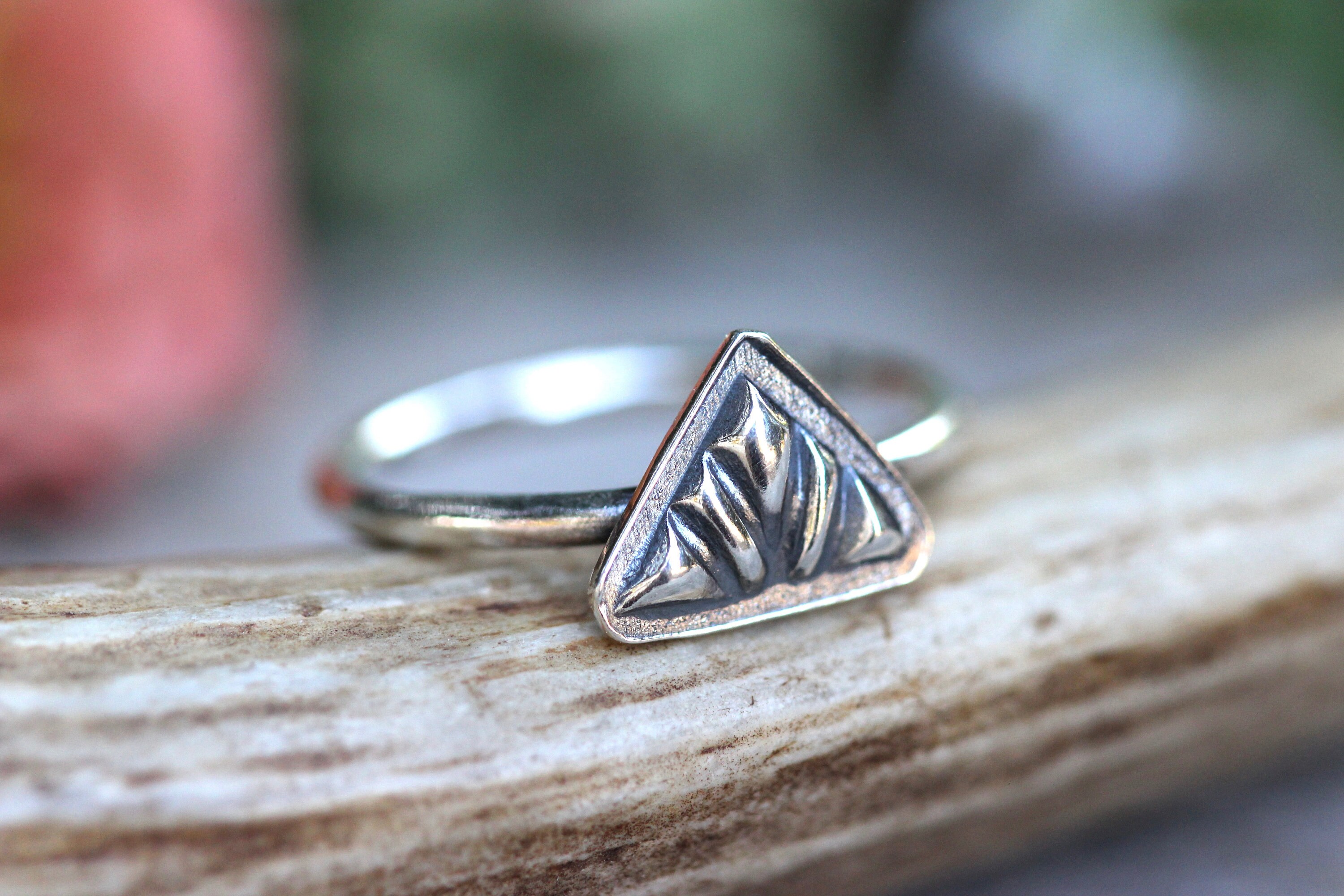 Triangle Ring Silver Stacking Ring Silver Ring Silver Bohemian Ring ...