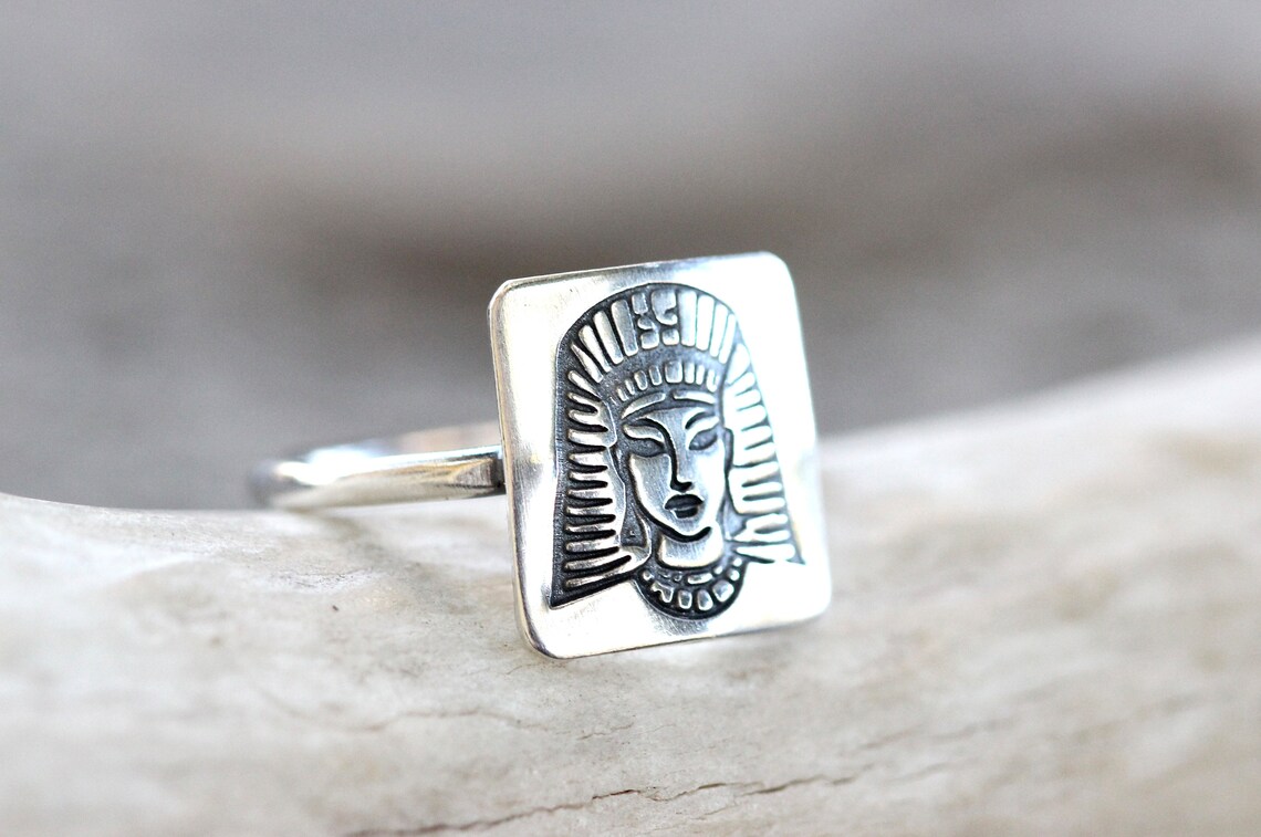 Nefertiti Ring Sterling Silver Egyptian Ring Queen Nefertiti Ring ...