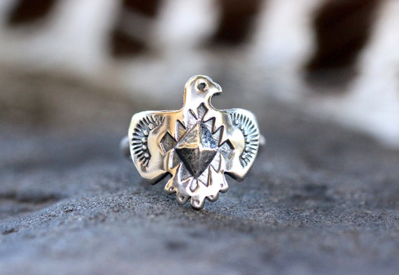 Sterling silver thunderbird ring store