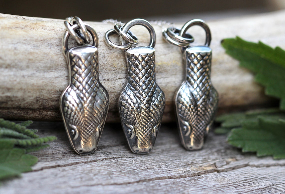 Silver Snake Necklace Serpent Jewelry Sterling Silver Snake | Etsy