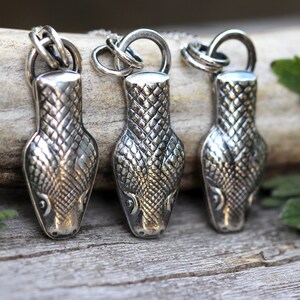 Silver Snake Necklace Serpent Jewelry Sterling Silver Snake Pendant - Etsy